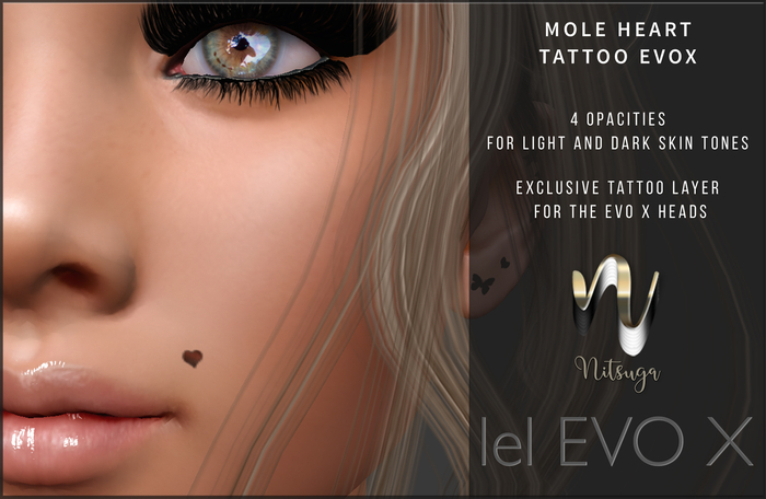 Second Life Marketplace Nitsuga Mole Heart Tattoo Lel Evox 1860
